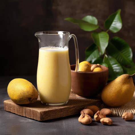 Premium Ai Image Smoothie Sapota Lassi Milkshake With Sapota Fruit In