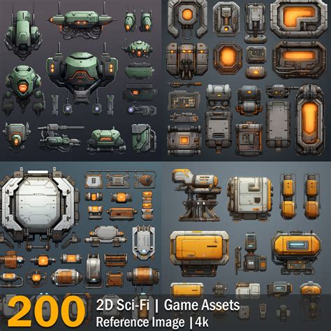 artstation 2d sci fi game assets reference images 4k artworks