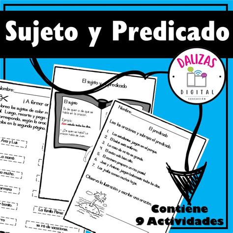 Sujeto Y Predicado Subject Or Predicate In Spanish Predicates Alphabet Worksheets Writing