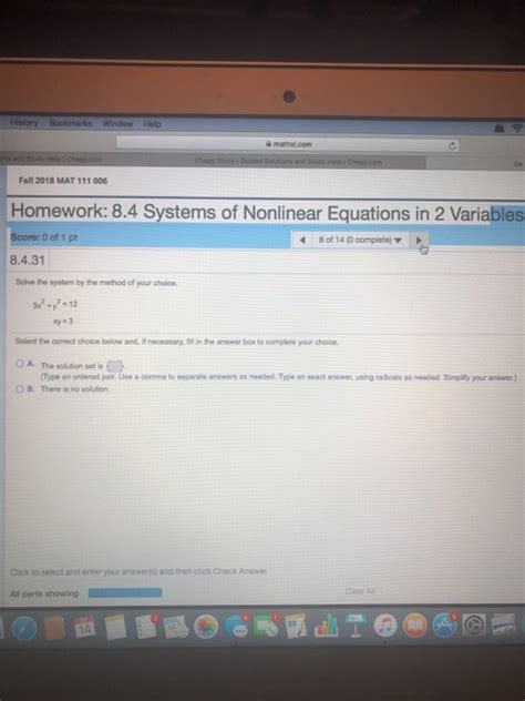 Solved Fall 2018 Mat 111 006 Homework 8 4 Systems Of
