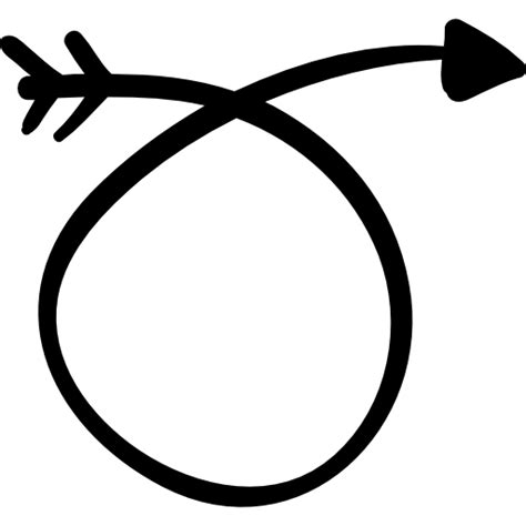 Right Loop Arrow Hand Drawn Black Icon