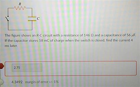 Solved The Figure Shows An R−c Circuit With A Resistance Of