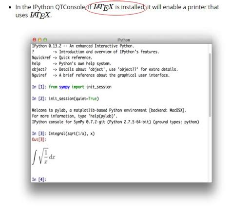 Pythonjupyter qtconsole对sympy库的输出结果进行LaTeX渲染 灰信网软件开发博客聚合