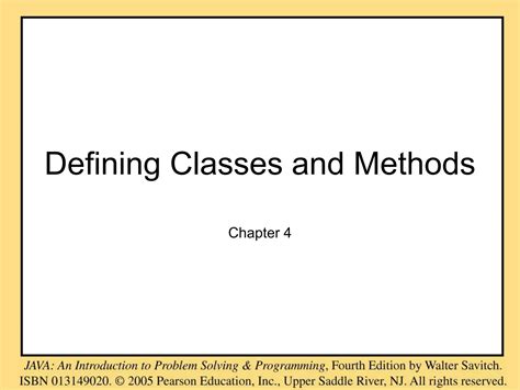 Explain Classes And Methods In Java Ch04ppt