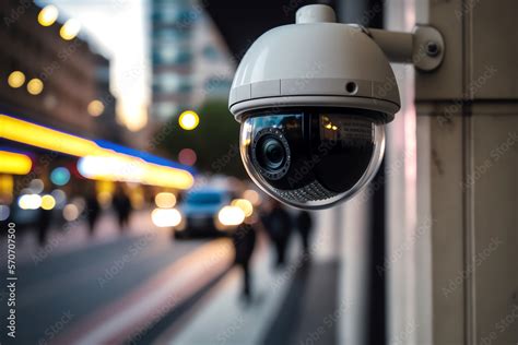Cctv Camera In Smart City Ai Generated Stock Illustration Adobe Stock