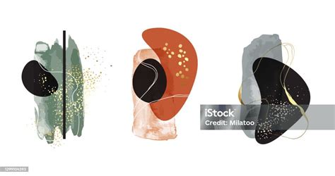 수채화 녹색 소박한 흙 톤 골드 세련된 배경 대리석 추상적 배경 반짝이 템플릿 벡터아크릴 테두리 광고 모양 브로셔 디자인 프레임에 대한 스톡 벡터 아트 및 기타 이미지