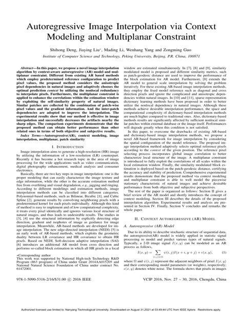 context aware image interpolation via ar modeling