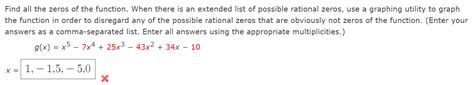 Solved Find All The Zeros Of The Function When There Is An Chegg Com