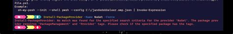 Powershell No Match Was Found For The Specified Search Criteria For The Provider NuGet