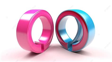 Interlocked 3d Gender Symbols Male And Female Background Female Sign