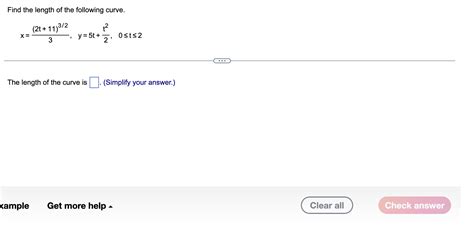 Solved Find The Length Of The Following Curve Chegg