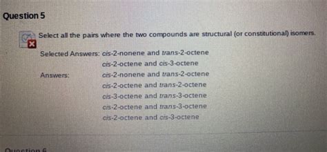 Solved Select All The Pairs Where The Two Compounds Are
