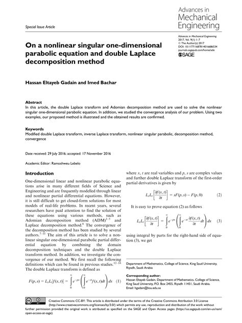 Pdf On A Nonlinear Singular One Dimensional Parabolic Equation And