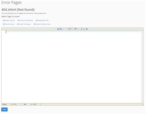 how do i set up error pages for the site from cpanel knowledgebase