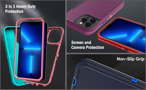 Ykhjklec For Iphone 13 Pro Max Case Military Grade 3 In 1