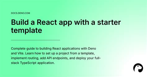 build a react app with a starter template