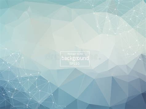Abstract Polygonal Surface Background Low Poly Mesh Design With Connecting Dot And Line