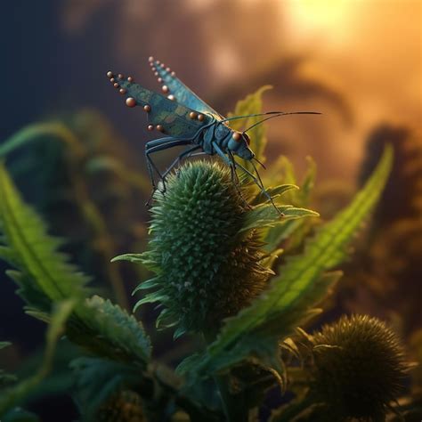 Premium Photo A Grasshopper On A Flower With The Sun Behind It Premium Photo A Grasshopper On A Flower With The Sun Behind It