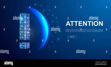 Exclamation Mark 3d Polygonal Symbol For Landing Page Template Low Poly Attention Illustration
