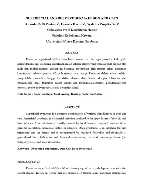 Pyoderma Anjing Dan Kucing Pdf Kesehatan Holistik