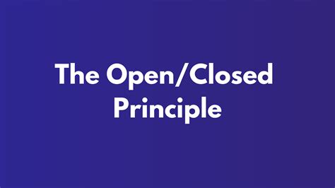 The Openclosed Principle In This Article By Dmytro Chumakov Mar