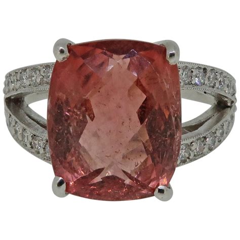 9 25ct Pink Tourmaline And Diamond Cocktail Ring At 1stdibs