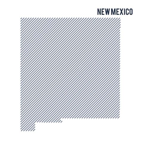 Vector Abstract Hatched Map Of State Of New Mexico With Oblique Lines Isolated On A White
