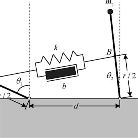 Two Inverted Pendulums Connected By A Spring And A Damper Download Scientific Diagram