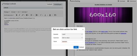 Onclick Actions På Links Ubivox Danmark Support