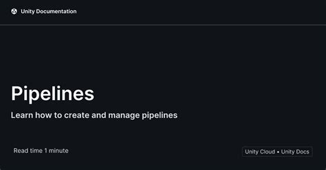 pipelines unity cloud unity docs