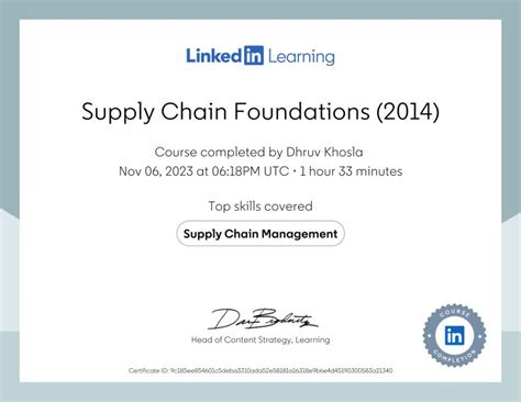 dhruv khosla on linkedin certificate of completion