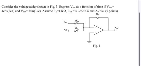 Solved Consider The Voltage Adder Shown In Fig 3 Express