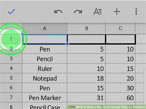 How To Make A Header On Google Sheets On Android Steps