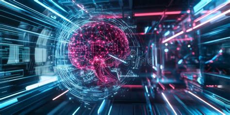 A Futuristic Ai Powered Exoskeleton Development Lab Featuring Glowing Cybernetic Mobility Stock