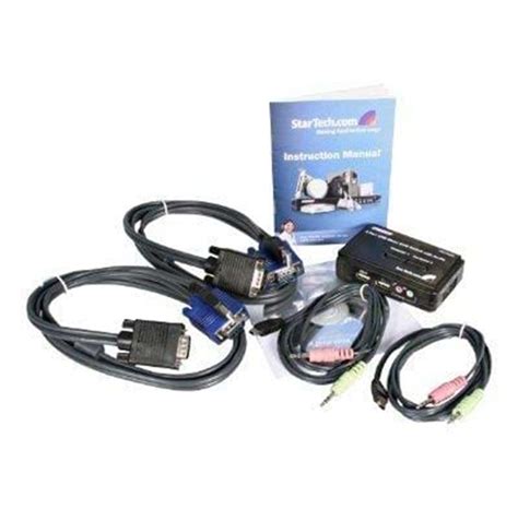 StarTech Com 2 Port USB VGA KVM Switch With Audio And Cables Billig