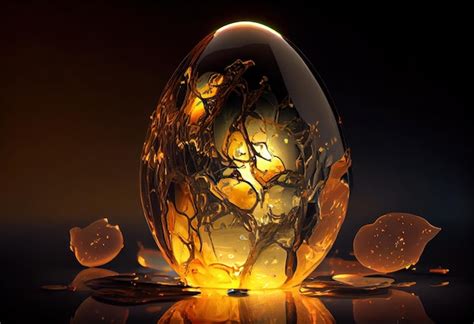 Premium Ai Image Translucent Dinosaur Egg With An Embryo Inside
