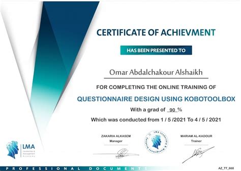 Omar Alshaikh On Linkedin Kobotoolbox Training Certificate Omar Alshaikh On Linkedin Kobotoolbox Training Certificate