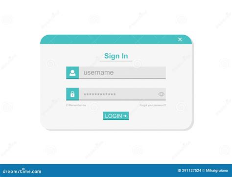 User Login Interface Username And Password Login Vector Stock Vector