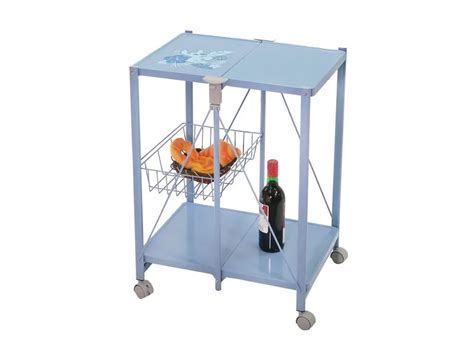 New Oval Pipe Iron Board 2 Tier Foldable Trolley