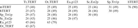Amino Acid Sequence Identity Between Seven Known Telomerase Reverse Download Table