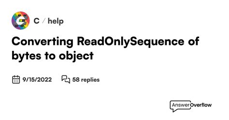 Converting Readonlysequence Of Bytes To Object C