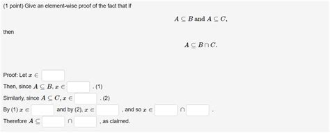 solved 1 point give an element wise proof of the fact that