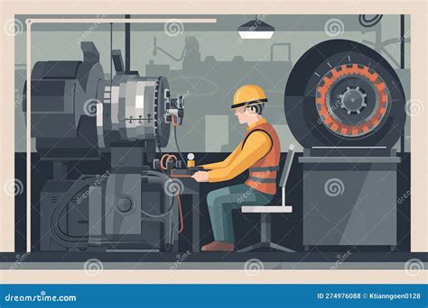 Automotive Engineer Testing A New Engine On A Dynamometer Measuring