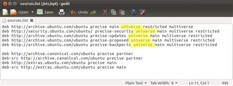 How Do I Modify My Repository List To Include The Universe