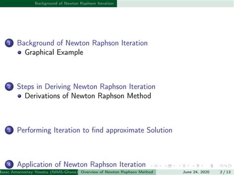 newton raphson iterative method pdf physics science