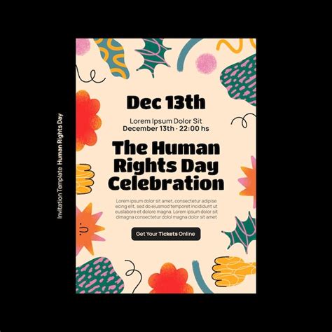 Human Rights Day Celebration Invitation Template Premium Psd