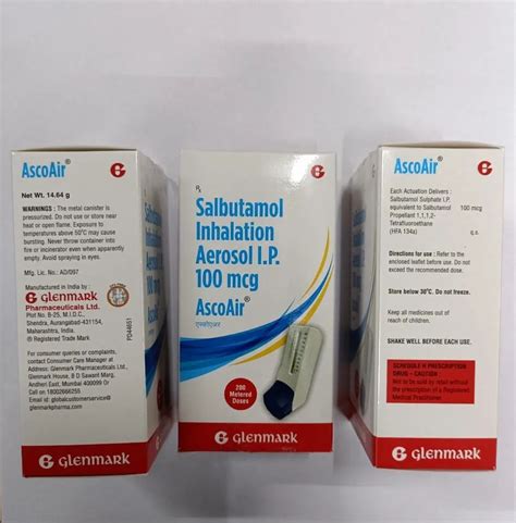 Ascoair 100mcg Salbutamol Albuterol Inhaler Glenmark Prescription At