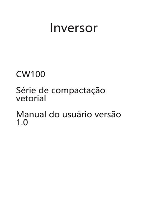 Ctrl Drive Cw100 Series Vfd Portuguese Manual V10 Replicable Pdf Pdf Fonte De Energia