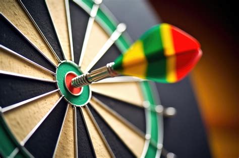 Premium AI Image Closeup Of A Dart Stuck In A Dartboard