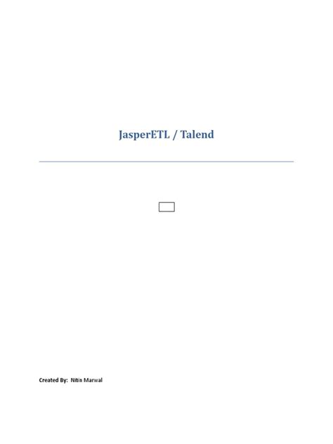 Talend Etl Sample Documentation Pdf Data Metadata